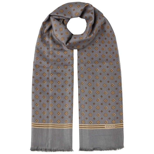 Rhombs Silkehalstørklæde med Uld by Stetson - 889,00 kr